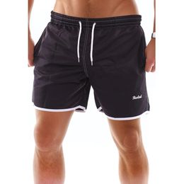 Reslad Badehose Badeshort mit Kontrastnaht in schwarz | Gr.: M