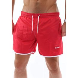 Reslad Badehose Badeshort mit Kontrastnaht in rot | Gr.: L