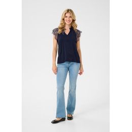 Cream Kurzarm-Bluse CRNola Straight fit in Ocean Cavern | Gr.: 34