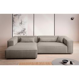LeGer Home by Lena Gercke Ecksofa »PIARA XXL, Big-Sofa, Cord, Leinenoptik o. Strukturstoff, L-Form« wahlweise Ottomane rechts/links, Kedernaht,...