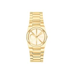 Calvin Klein Quarzuhr »CK UNITE« Armbanduhr, Damenuhr, Edelstahlarmband, analog goldfarben Zeitlos schöne Damenarmbanduhr