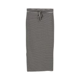 Tom Tailor Damen Jersey Midi-Rock, schwarz, Gemustert, Gr. 36
