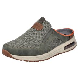 Rieker Clog, Sommerschuh, Strandschuh, Hausschuh mit seitlichen Stretcheinsätzen khaki-braun 46 46 Clog mit trendiger Keilsohle und Rieker...