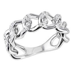 Firetti Fingerring »Schmuck Geschenk Silber 925 Damenring Ring Panzerkette« mit Zirkonia (synth.) silberfarben-kristallweiß 56 Klassischer...