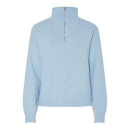 Pieces Troyer »PCOREE LS HALF ZIP KNIT PWP BC« Cashmere Blue XS XS Pullover von Pieces