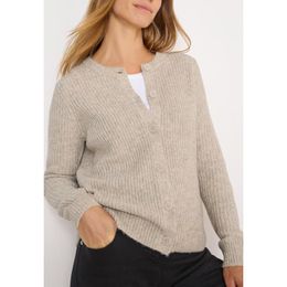 Cecil Cardigan, mit Rippbündchen toffee cream melange L (42) L (42) Damen-Cardigan von Cecil