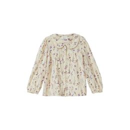 s.Oliver JUNIOR Langarmbluse im A-Shape mit Bubikragen und Spitze, Allover-Druck, für Girls SOFT BEIGE AOP 104/110 104/110 Bluse von s.Oliver Kids...