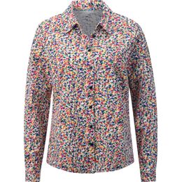 CR&Eacute;ATION L Damen Jersey-Bluse in formstabiler Qualit&auml;t ecru-fuchsia-bedruckt Gr&ouml;&szlig;e 38