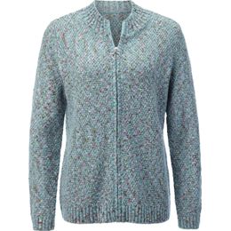 Damen Strickjacke in Melange-Qualit&auml;t ozean-meliert, Gr&ouml;&szlig;e 46