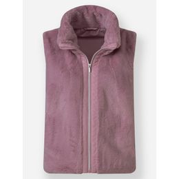 WITT Damen Fellimitatweste in k&uuml;rzerer Form, mauve, Gr&ouml;&szlig;e 48