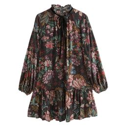 next Kleid Damen Größe 32 lila / rosé / melone / schwarz Winterkleid
