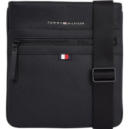 Umhängetasche Tommy Hilfiger "Essential", Damen, Gr. B/H/T: 24cm x 25cm x 4cm, schwarz, Lederimitat, Taschen, in schlichter Optik