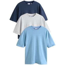 next T-Shirt Herren Gr&ouml;&szlig;e 5XL navy / hellblau / hellgrau