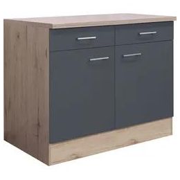 Unterschrank Flex-Well "Morena", grau (basaltgrau, san remo eiche), B:100cm H:85cm T:60cm, Holzwerkstoff, Schränke, Küchenunterschrank, (B x H x T) 100 x 85 x 60 cm, für viel Stauraum