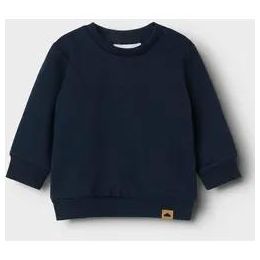 Sweatshirt name it "NBNTAKKI für Mädchen und Jungen mit Druckknopf und Stretch", Mädchen, Gr. 62, blau (schwarz sapphire), Sweatware, Obermaterial: 95% Baumwolle, 5% Elasthan, unifarben, Casual, normal normal, Rundhals, Rippbündchen, Sweatshirts, unifarben, casual, regular fit, Baumwollmix, Rundhals