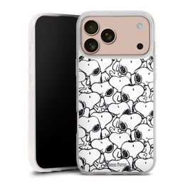 DeinDesign iPhone 17 Pro Max Handy Silikon H&uuml;lle Case transparent Handyh&uuml;lle Peanuts Snoopy Muster Silikon Case