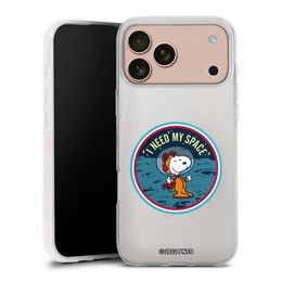 DeinDesign iPhone 17 Pro Max Handy Silikon H&uuml;lle Case transparent Handyh&uuml;lle Peanuts Weltall Snoopy Silikon Case