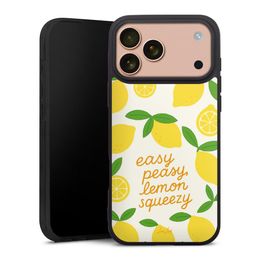 DeinDesign iPhone 17 Pro Max Handy Premium Silikon H&uuml;lle Handyh&uuml;lle schwarz Case Spruch Statement Lemon Silikon Premium Case