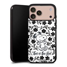 DeinDesign iPhone 17 Pro Max Handy Silikon H&uuml;lle Case schwarz Handyh&uuml;lle Peanuts Flowers Snoopy