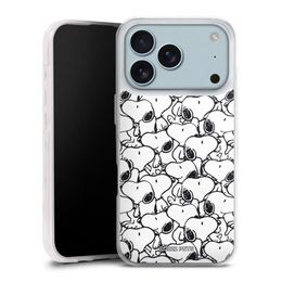DeinDesign iPhone 17 Pro Handy Silikon H&uuml;lle Case transparent Handyh&uuml;lle Peanuts Snoopy Muster Silikon Case