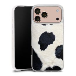 DeinDesign iPhone 17 Pro Max Handy Silikon Hülle Case transparent Handyhülle Animal Look Cow Skin Animal Print Silikon Case