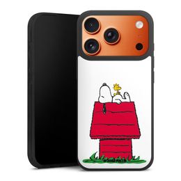DeinDesign iPhone 17 Pro Handy Premium Silikon H&uuml;lle Handyh&uuml;lle schwarz Case Snoopy Peanuts Official Licensed Product Silikon Premium Case