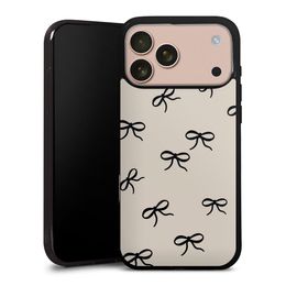 DeinDesign iPhone 17 Pro Max Handy Silikon Hülle Case schwarz Handyhülle Schleifen Muster Bow
