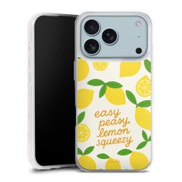 DeinDesign iPhone 17 Pro Handy Silikon H&uuml;lle Case transparent Handyh&uuml;lle Lemon Statement Spruch Silikon Case