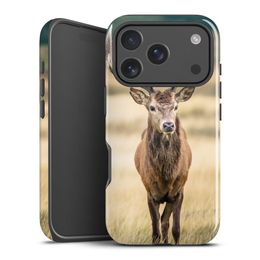 DeinDesign iPhone 17 Pro Handy Panzer Handyh&uuml;lle robuste Outdoor H&uuml;lle Schutzh&uuml;lle gl&auml;nzend Deer Meadow Forrest Tough Case