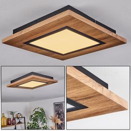 hofstein Salmi Deckenpanel LED Holzoptik, Schwarz, 1-flammig