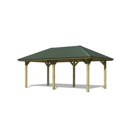 Karibu Pavillon 'Bergen 2' naturfarben 338 x 592 x 290 cm
