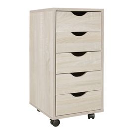 KADIMA DESIGN Rollcontainer, 5 Schubladen, MDF-Holz, B&uuml;ro/Wohnzimmer - Stilvoller Stauraum