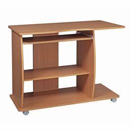 KADIMA DESIGN Laptoptisch Computertisch: 3D-Ecken, Stauraum, 90x50x71 cm, Spanplattenkonstruktion, Rollen.