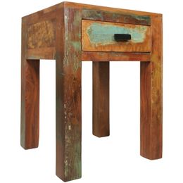KADIMA DESIGN Nachttisch Diana, Shabby Chic, Mango-Holz, 40x40x55 cm - Einzigartig & Praktisch