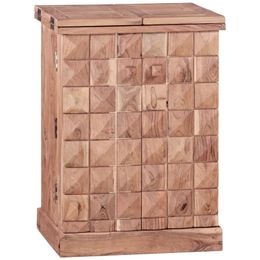 KADIMA DESIGN SAAR Massivholz Hausbar 65x91x50 cm, Ausklappbare Weinbar, Barschrank mit T&uuml;ren