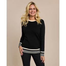 Helena Vera Pullover mit U-Boot-Ausschnitt Kontrast
