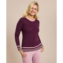 Helena Vera Pullover mit U-Boot-Ausschnitt Kontrast