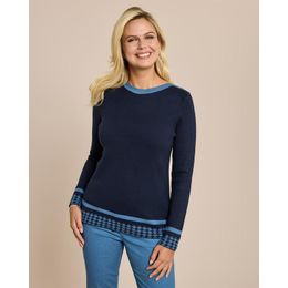 Helena Vera Pullover mit U-Boot-Ausschnitt Kontrast