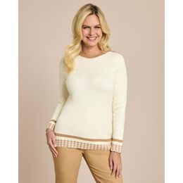 Helena Vera Pullover mit U-Boot-Ausschnitt Kontrast