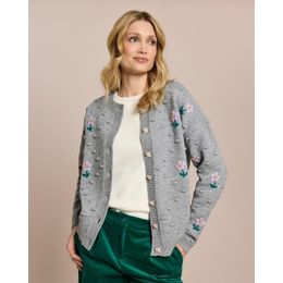 Lola Paltinger Cardigan mit Blumen und Pompoms