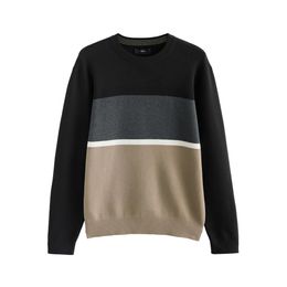 next Pullover Herren Gr&ouml;&szlig;e M dunkelbeige / dunkelgrau / schwarz / wei&szlig;