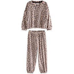 next Pyjama M&auml;dchen Gr&ouml;&szlig;e 122 beige / braun