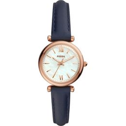 Fossil Uhr Damen Größe One Size kobaltblau / rosegold / weiß