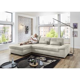Ecksofa DIE PLANBAR "MP-IN16012 L-Form, mit Kaltschum-Polsterung", beige (natur), B:309cm H:85cm T:195cm, 85% Polyester;15% Nylon, Sofas, Ecksofa, inkl. Sitztiefenverstellung, wahlweise mit weiteren Funktionen