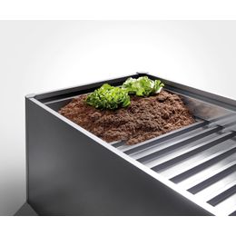 Hochbeet-Zwischenboden BioHort "Eckteil, dunkelgrau, 1 Stück", grau (dunkelgrau, metallic), B:55cm H:3cm T:55cm, Stahl, Einlegeböden, passend für Hochbeet, Belvedere, DaVinci