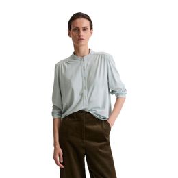 Marc O'Polo MARC O'POLO Damen Blusenshirt "mit TENCEL Modal"silbery blau, Gr. M, unifarben, Obermaterial: 48% Modal, 47% Baumwolle, 5% Elasthan, Shirts