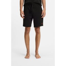 Pyjamashorts HUGO UNDERWEAR "Austin Short", Herren, Gr. S, N-Gr, schwarz (schwarz 001), Web, Obermaterial: 60% Baumwolle, 40% Polyester, normal lang, Hosen, mit Tunnelzug