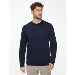 T-Shirt Brax "Style SANTINO", Herren, Gr. M (50), navy, 100% Baumwolle, Rundhals, Shirts