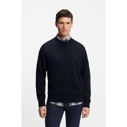 Sweatshirt BOSS Orange "We mixed", Herren, Gr. L, blau (dunkelblau404), Sweatware, Obermaterial: 66% Baumwolle, 34% Polyester, unifarben, regular fit hüftlang, Rundhals, Bündchen, Sweatshirts Sweatshirt, mit Ärmeltasche und Eingrifftaschen