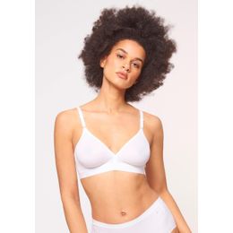 B&uuml;gelloser BH Triumph "Micro Fun", Damen, Gr. 85, Cup B, wei&szlig;, Microtouch, Obermaterial: 82% Polyamid, 18% Elasthan (LYCRA), BHs, nahtlos vorgeformte Cups